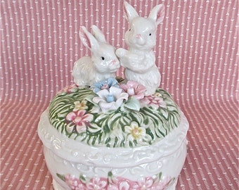 Rabbit trinket box | Etsy