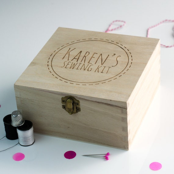 Sewing Box Personalised Sewing Box Keepsake Box by Mirrorin