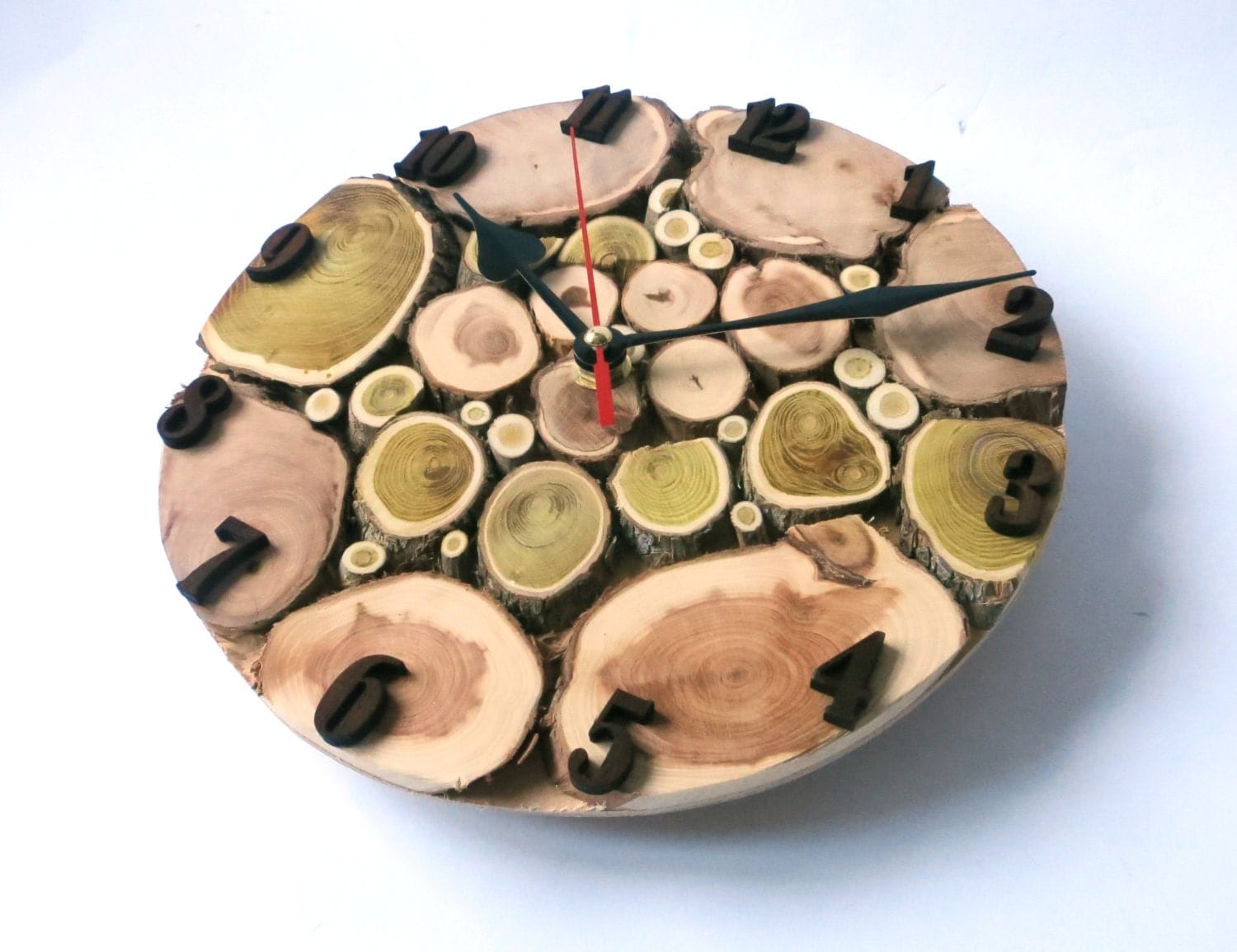 Wall clock natural wood wall clock Reclaimed by OlaDiClock on Etsy