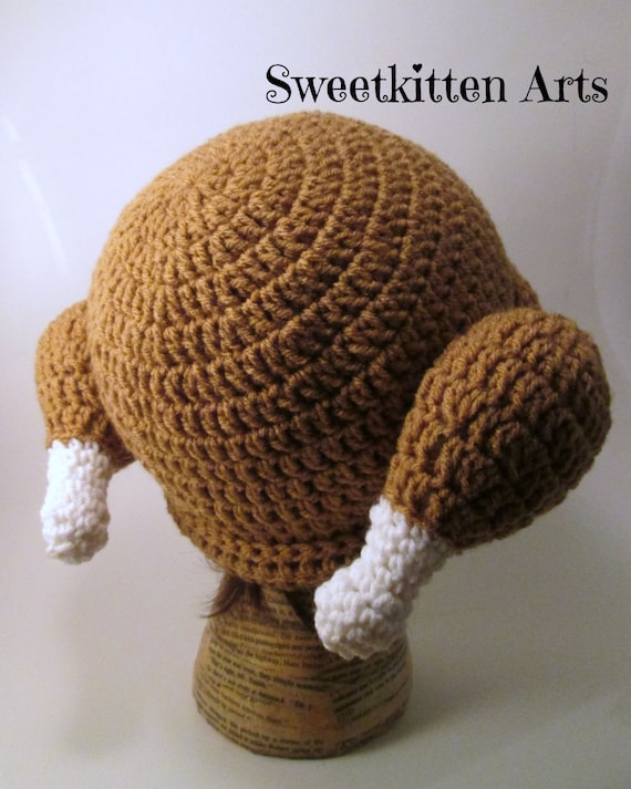 Items Similar To Pdf Instant Download Cooked Turkey Hat Crochet Pattern Newborn Large Adult On