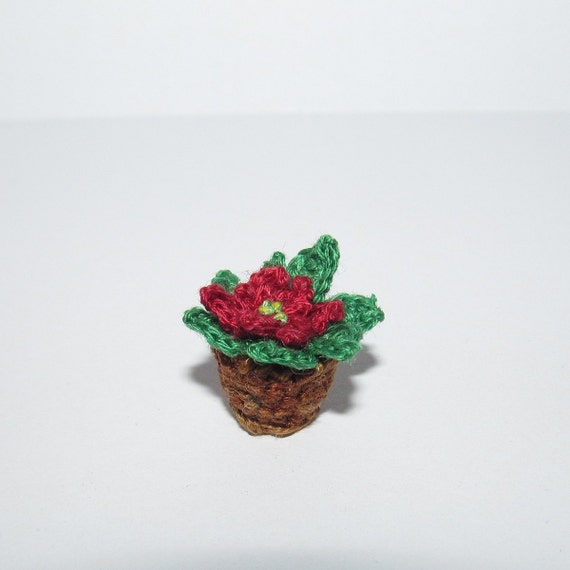 Miniature Poinsettia Dollhouse Poinsettia Christmas star by ByAnni