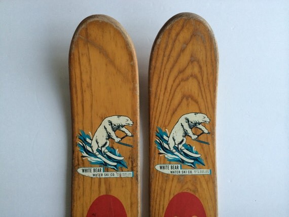 Vintage Water Skis White Bear Water Ski Company Amazing Polar