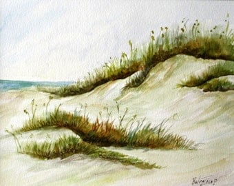 Beachscape Print Of Original Watercolor Landscape Painting