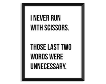 Run with scissors | Etsy