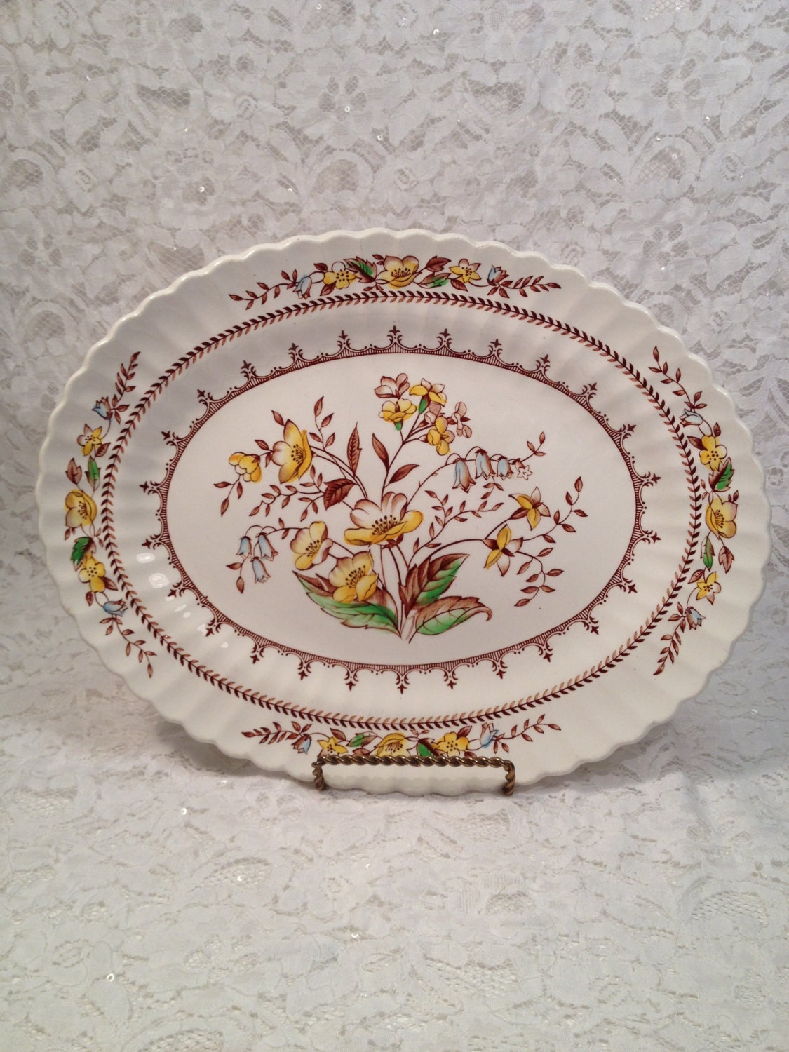 Vintage J & G Meakin 12 Inch Braemar Hand Engraved English ...