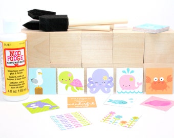 Wooden Baby Blocks Children's Blocks DIY Baby Shower