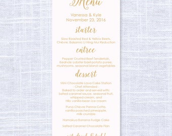 Simple wedding menu | Etsy