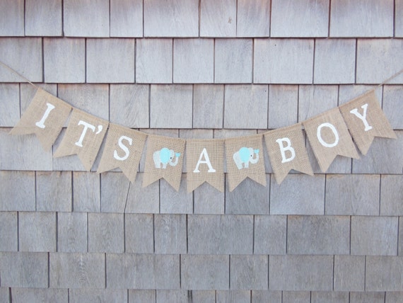 Elephant Baby Shower Its a Boy Banner Its a Boy Bunting Its