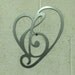 Music Note Heart home decor steel metal wall art