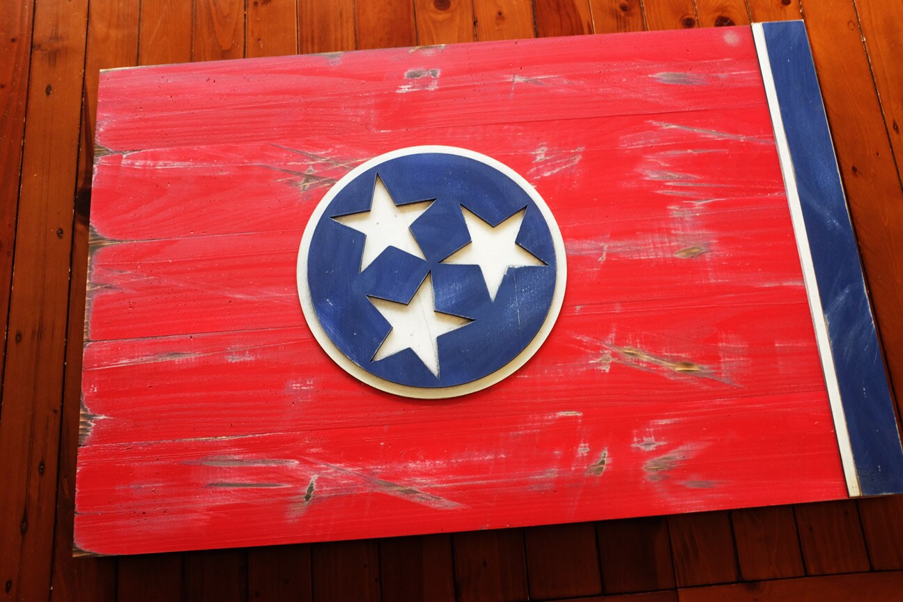 Tennessee Vintage Wood Flag Tennessee Wooden Flag Tennessee