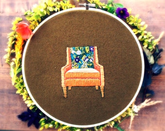 Unique embroidered chair related items | Etsy