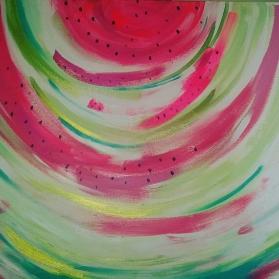 Abstract watermelon art 24x36 inch