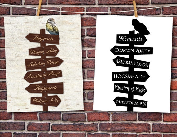 Harry Potter Print Harry Potter 8 x 10 Sign Post