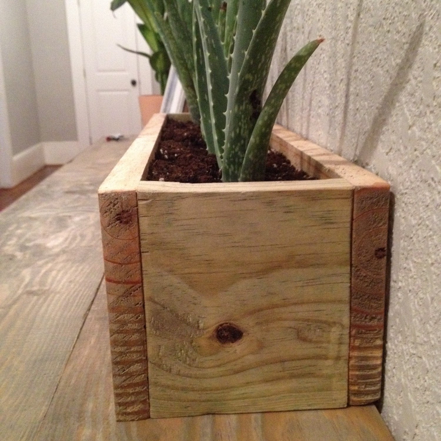 Rustic Reclaimed Wood Rectangular Planter Box by RelishSav on Etsy