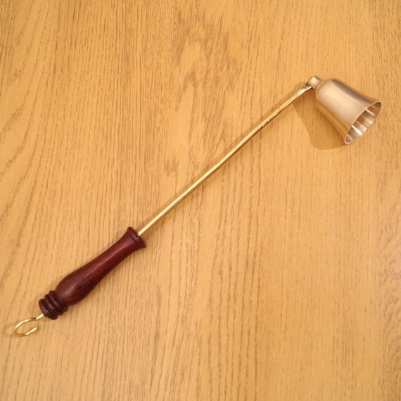 Candle flame snuffer / put out long wood handle vintage