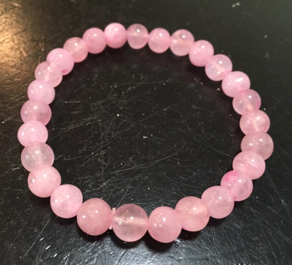 rose quartz bracelet rose quartz jewelry elastic bracelet