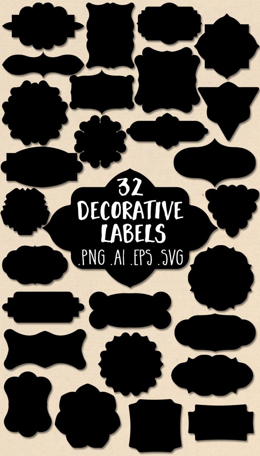 Vector Label Clipart: Labels Clip Art Decorative Label
