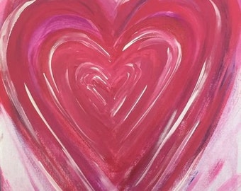 Heart canvas art | Etsy