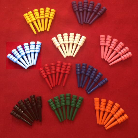 10 color set of pegs by CandJWoodtechs on Etsy