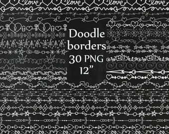 Digital Doodle Border Clip Art Hand Drawn Black Border