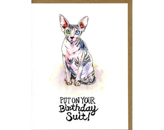Sphynx cat art | Etsy