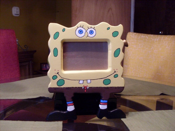 Spongebob Squarepants picture frame from KandDwoodcrafters on Etsy Studio