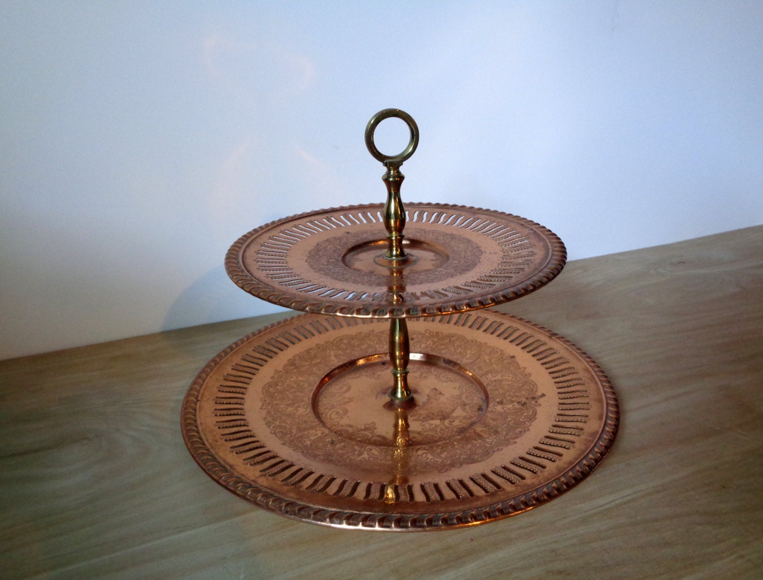 Vintage Coppercraft Guild Copper Cake Stand / Cupcake Tray – Copperware ...