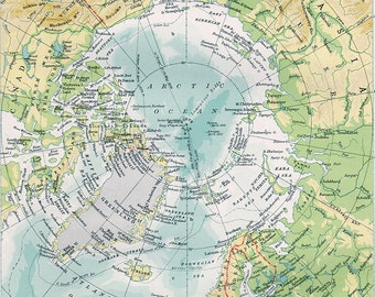 Antique LARGE WORLD Map 1941 ORIGINAL 1940s Map of the world