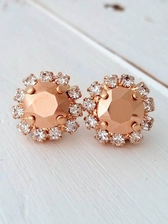 Items similar to Rose gold earrings,Rose gold stud earrings,Rose gold ...