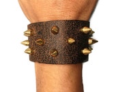 Handmade leather bracelet cuffs wristbands by ChristyKeysCreations