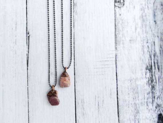 Ruby crystal necklace Raw ruby necklace Raw mineral by HAWKHOUSE