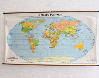 Unique world map 1970 related items | Etsy