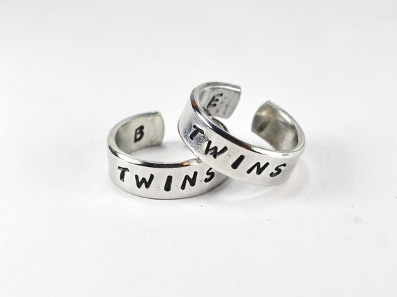 Twins Ring Set Personalized Twin Sisters Match Pair Rings
