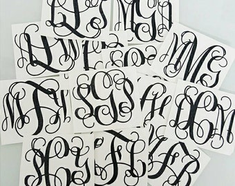 Four Initial Monogram Decal Sticker Four Letter Monogram