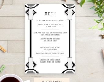 Art deco menu | Etsy