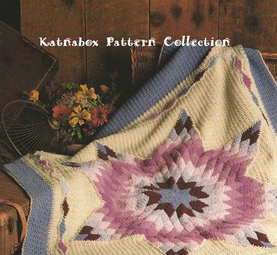 Crochet Star Afghan Pattern KC0455 Intermediate Skill Level