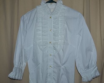 Ruffled tuxedo shirt | Etsy