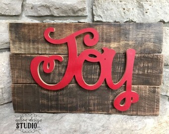 Joy christmas sign | Etsy