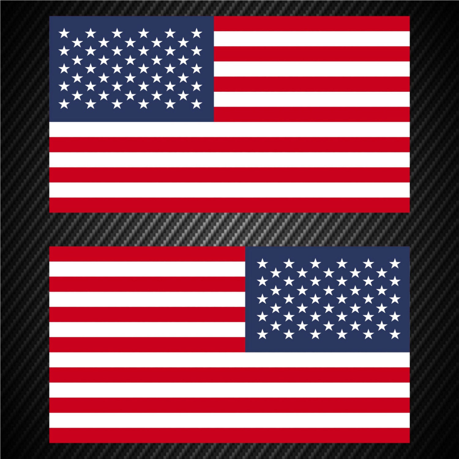 United States of America American Flags Reversed Decals