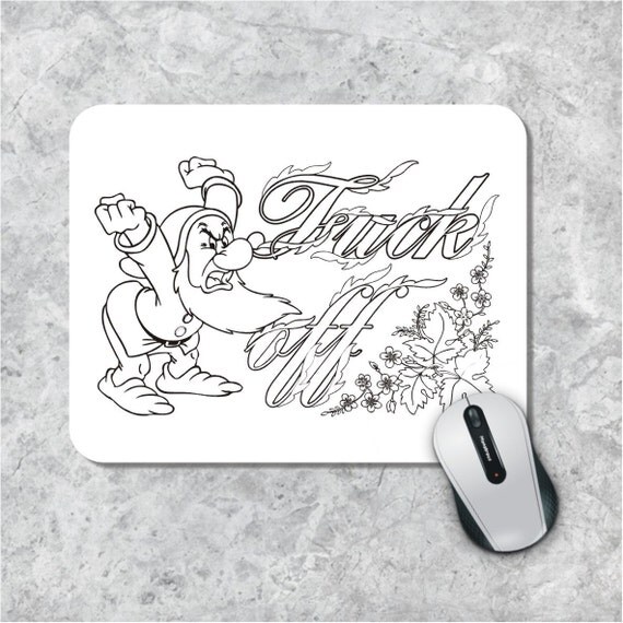 Swear Coloring Mousepad Adult Mouse Pad Fck Off Mousepad