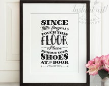 Popular items for take shoes off sign on Etsy