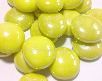 Yellow Glass Pebbles / Mosaic Nuggets / by EverythingHandCraft