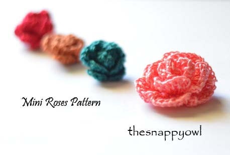 Crochet Mini Rose Pattern Crochet Rose Pattern PDF Pattern