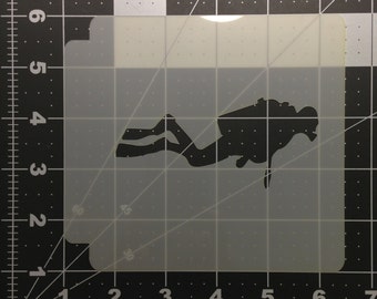 Scuba diver stencil | Etsy