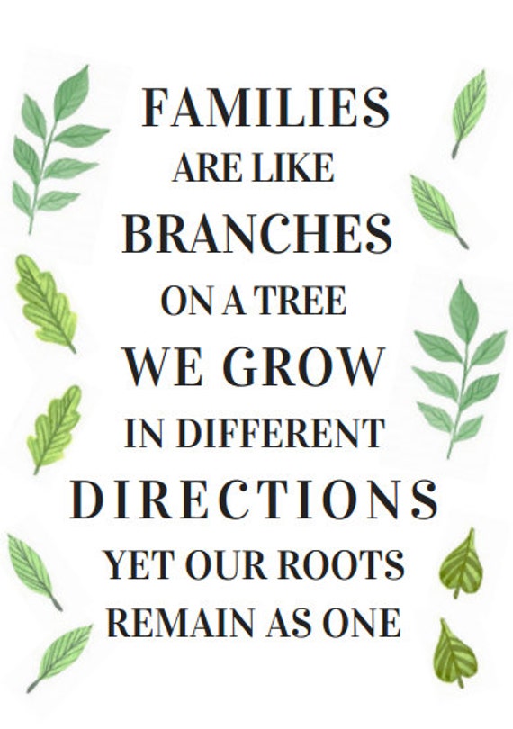 Items similar to Family Quote | Families are like branches on a tree we ...