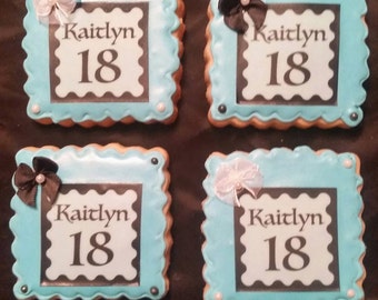 Custom Photo Cookies with Edible Image Anniversary Wedding