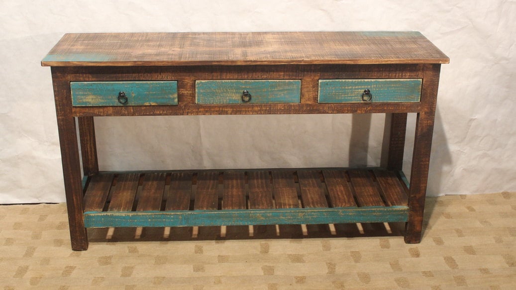 Rustic Style Reclaimed Wood Sofa Table or Console Table or TV Stand ...