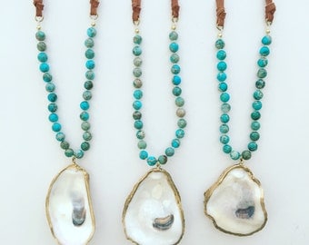 Items similar to Oyster Shell Necklace 004 on Etsy