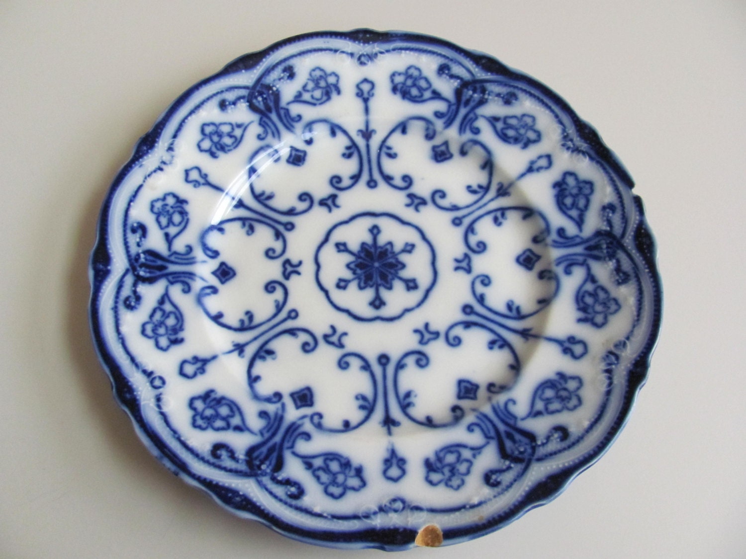 Vintage Blue and White Plate