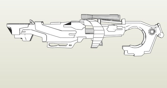 Rocket Raccoon Gun Pepakura